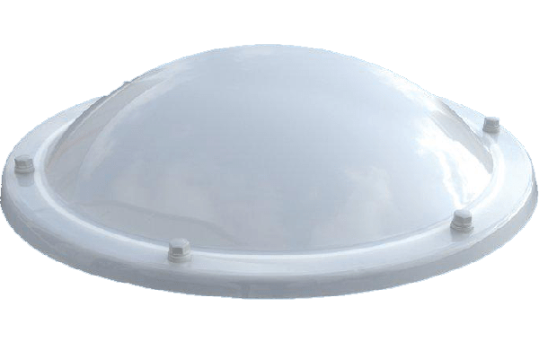 Ronde lichtkoepel polycarbonaat opaal driewandig